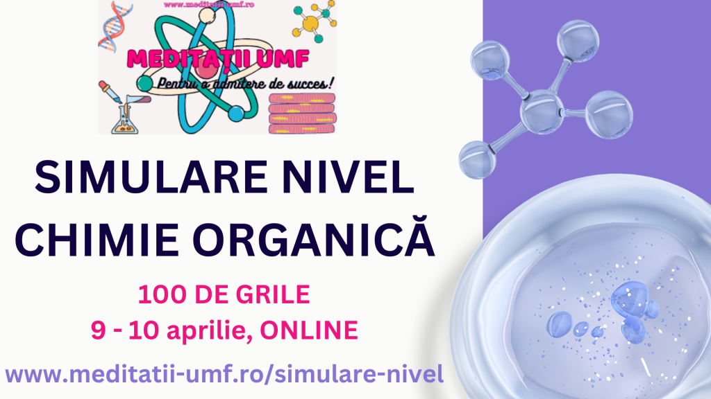 Simulare Chimie Organică – vezi care este nivelul tău – Meditații UMF